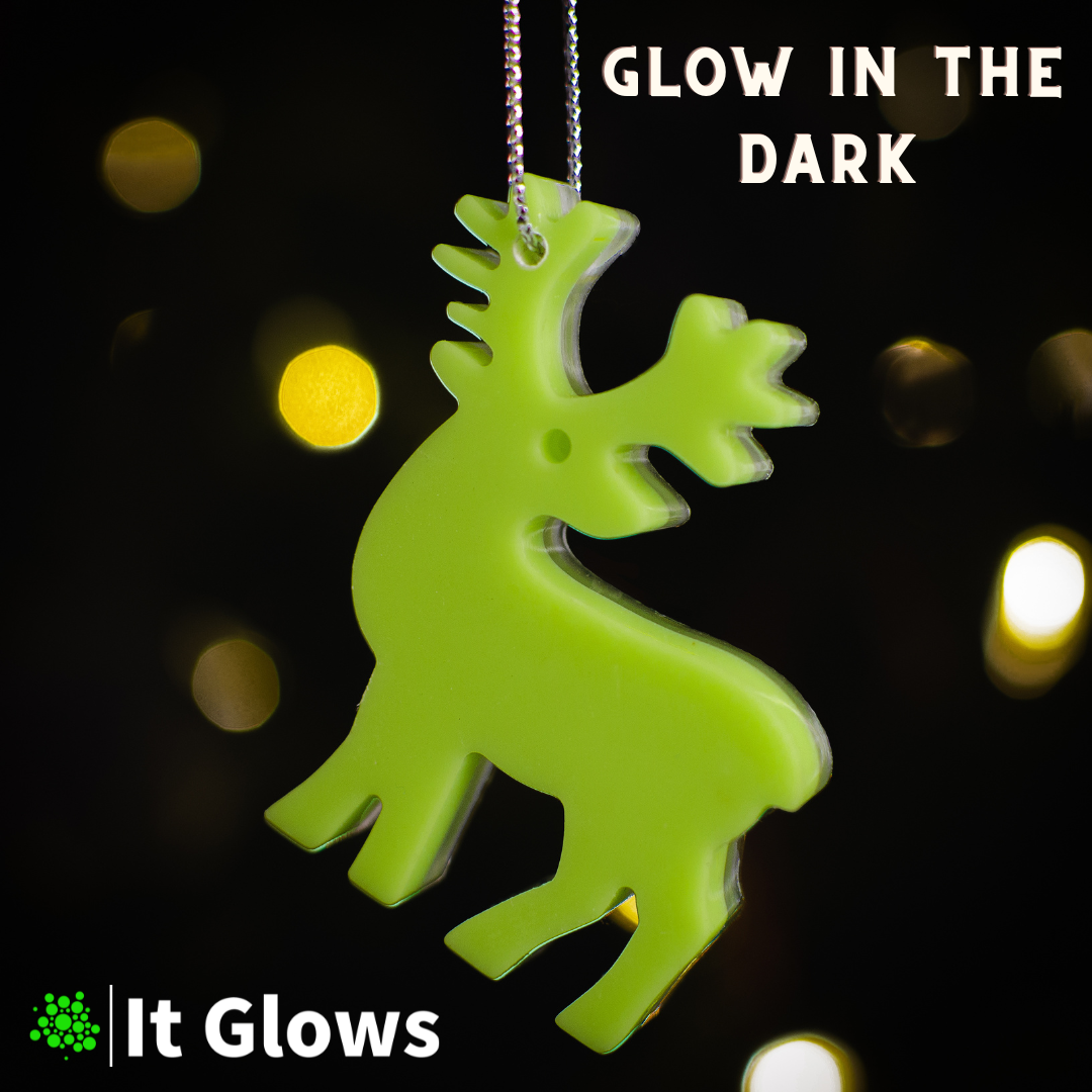 Glow in the Dark Reindeer Ornament / Holiday Keepsake / Stocking stuff